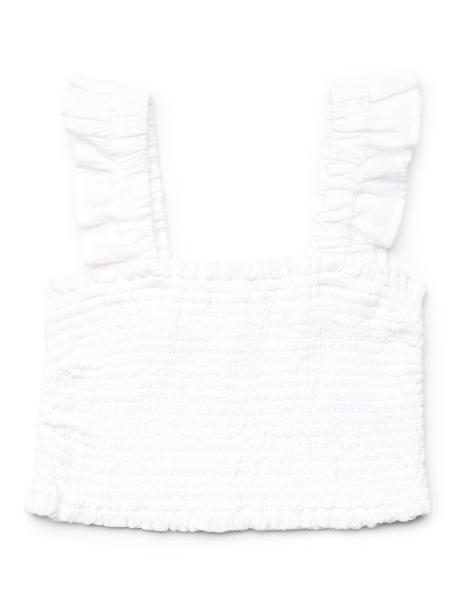 Wonder Nation Girls Smocked Sleeveless Top with Ruffled Straps, Sizes 4 ...