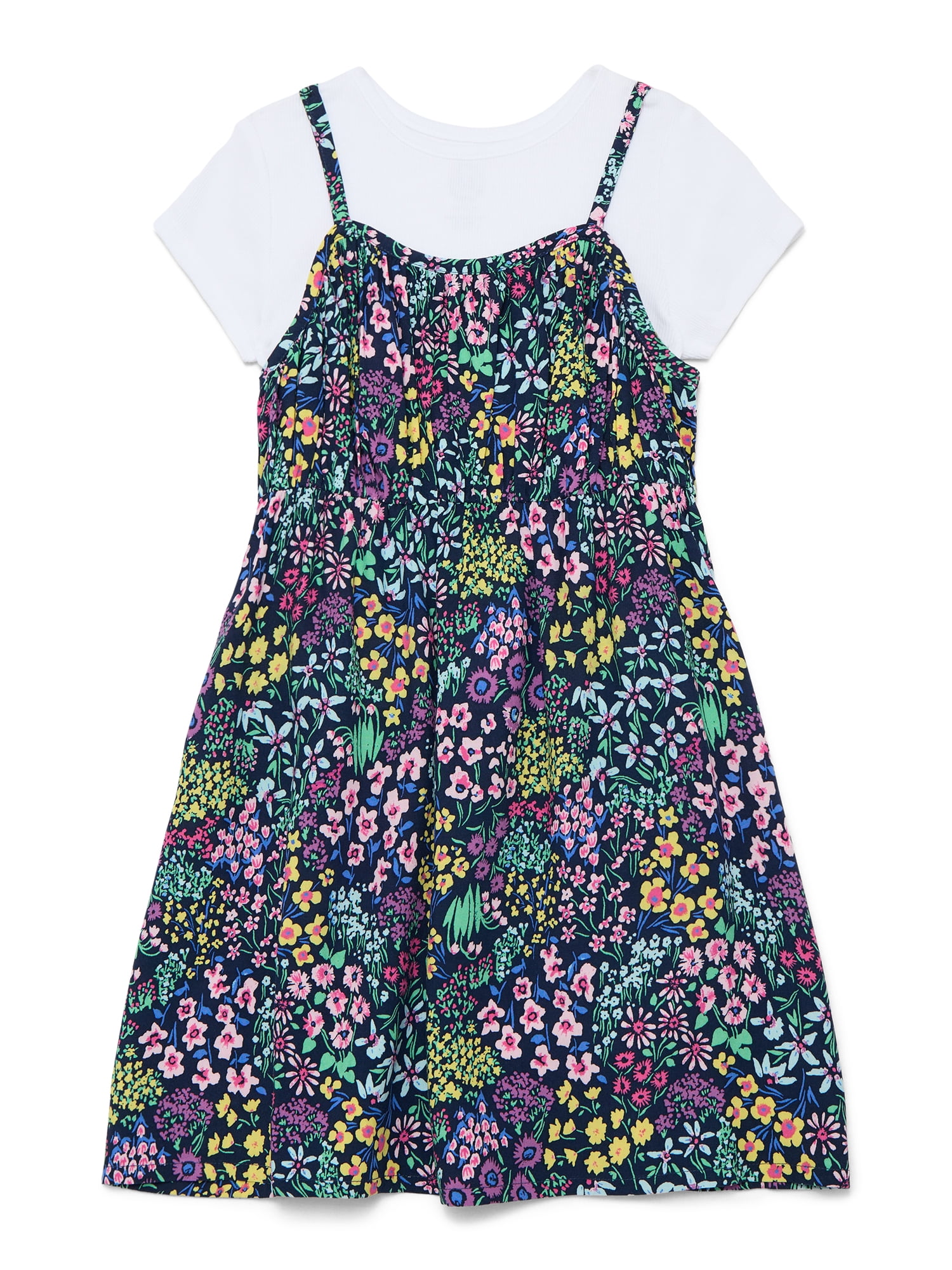 Wonder Nation Girls Cami Dress and Short Sleeve Tee, Sizes 4-18 & Plus ...