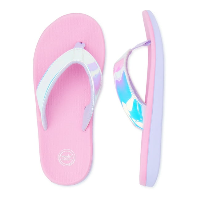 Wonder Nation Girls Sport Flip Flops, Sizes 5/6-12/13 - Walmart.com