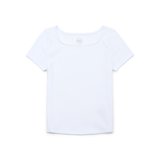 Wonder Nation Girls Square Neck Top with Shorts Sleeves, Sizes 4-18 ...