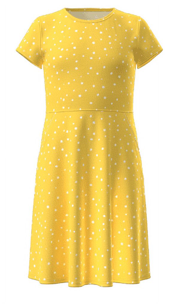 Wonder Nation Girls Summer Play Dress with Short Sleeves, Sizes 4-18 ...