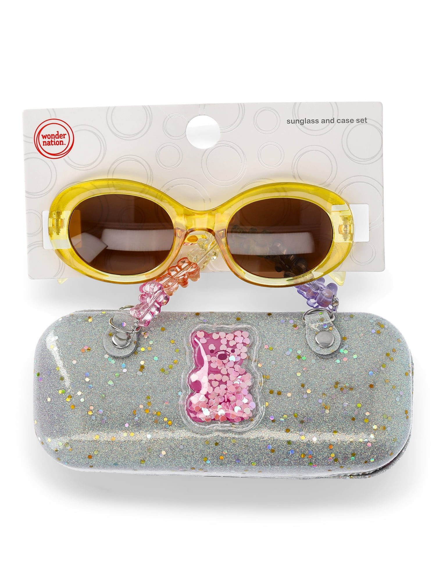 Wonder Nation Girls Sunglasses and Gummy Bear Case Set, UV Protection ...