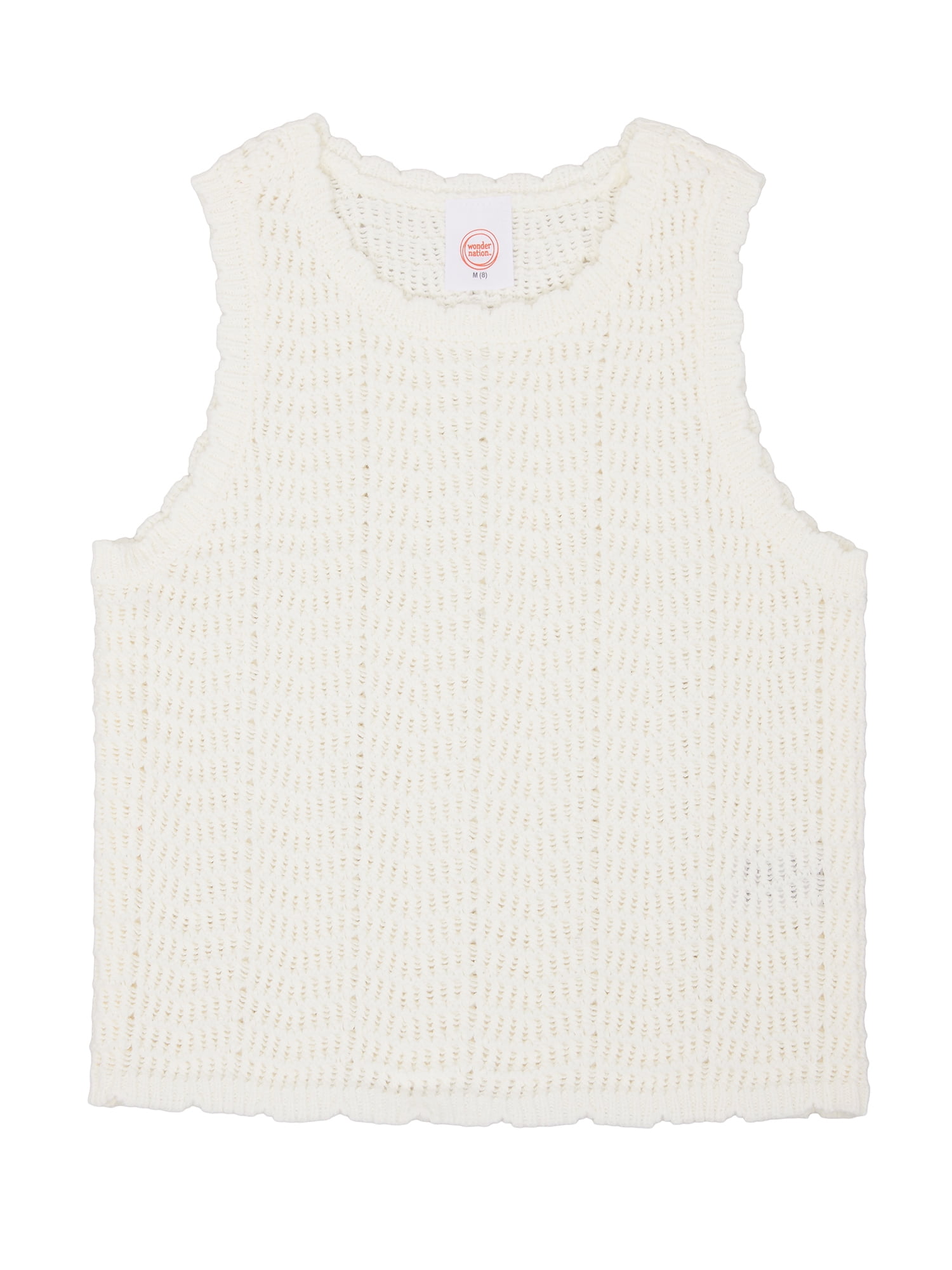 Wonder Nation Girls Crochet Sweater Tank, Sizes 4-18 & Plus - Walmart.com