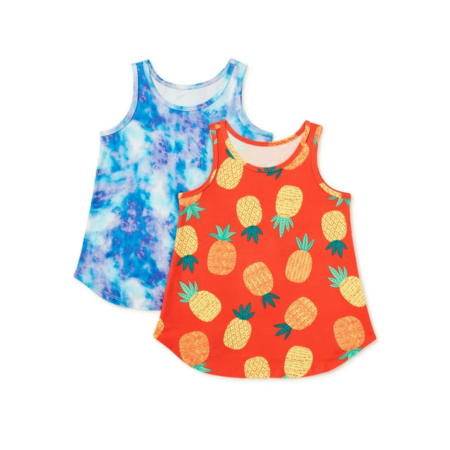 Wonder Nation Girls' Swing Tank Tops, 2-Pack, Sizes 4-18 & Plus ...