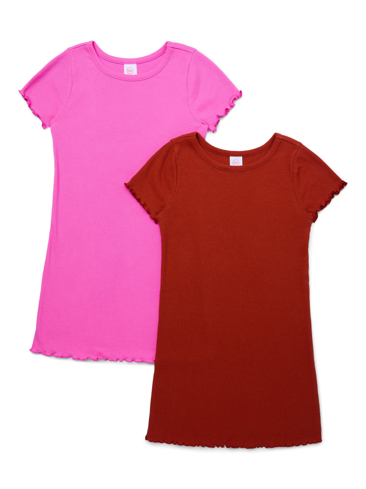 Wonder Nation Girls T-Shirt Dress, 2-Pack, Sizes 4-18 & Plus - Walmart.com