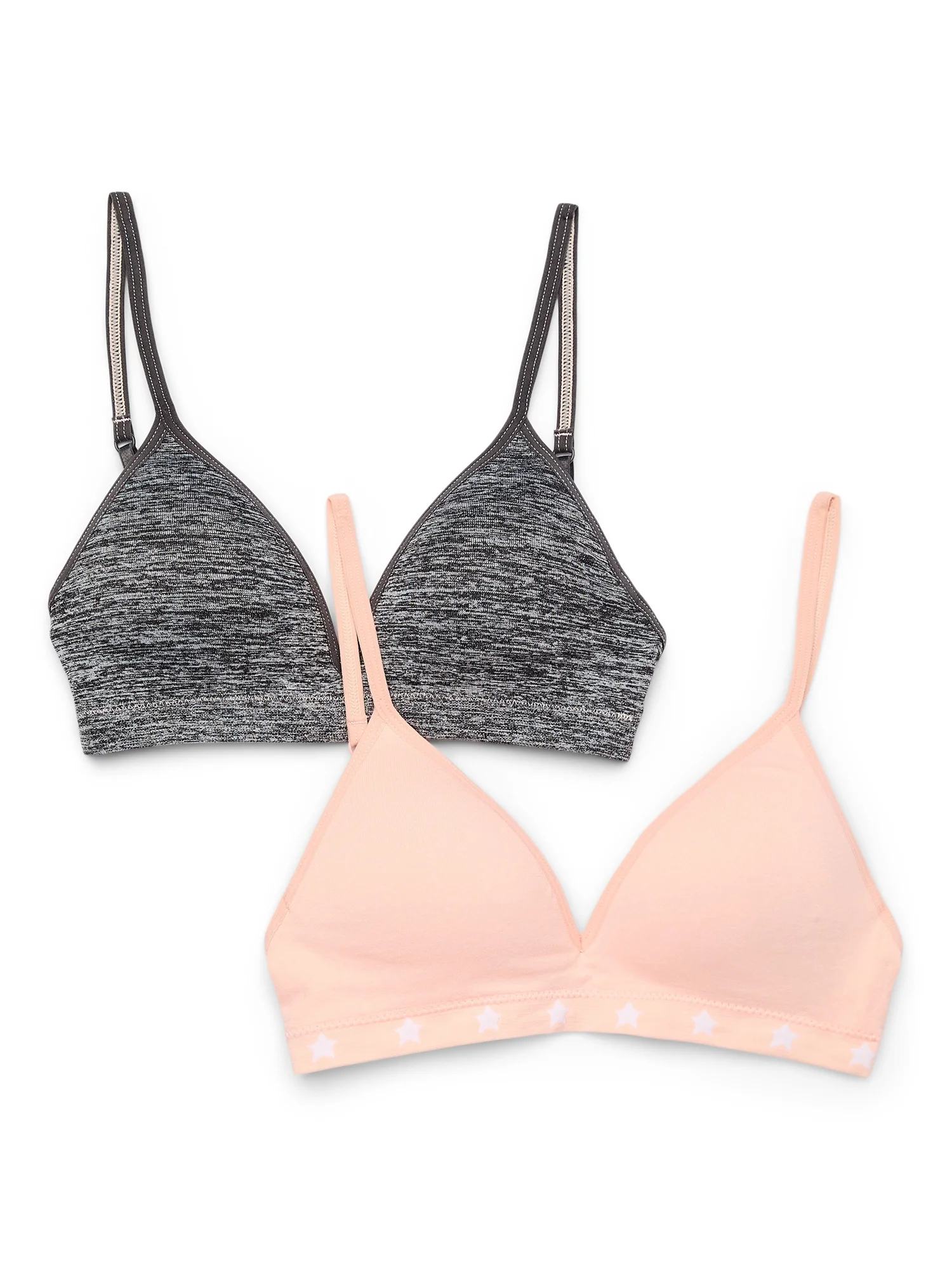 Wonder Nation Girls Molded Cup Seamless T-Shirt Bra, 2-Pack, Sizes 30 ...