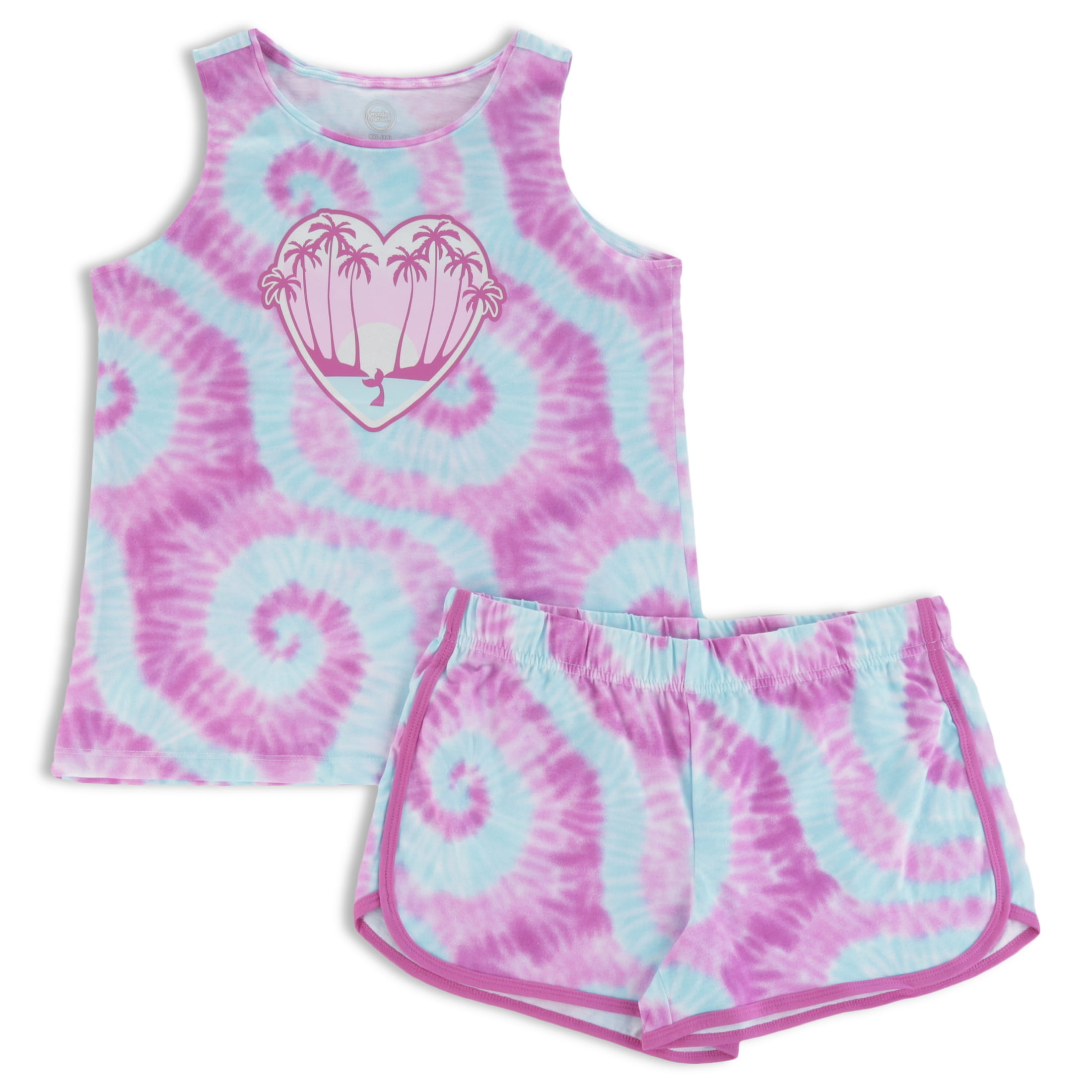Wonder Nation Girls’ Tank Top and Shorts, 2-Piece - Walmart.com