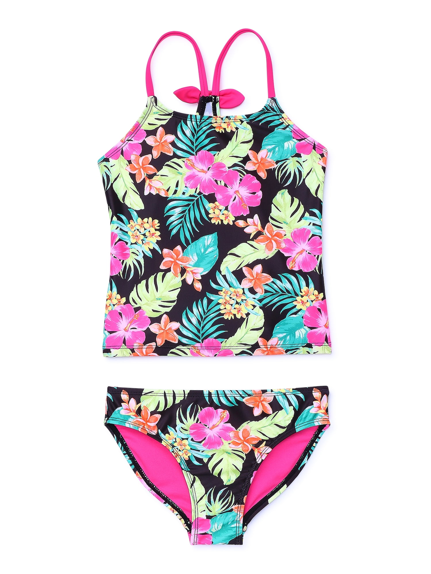 Wonder Nation Girls' Tankini Set 2-Piece, Sizes 4-18 & Plus - Walmart.com