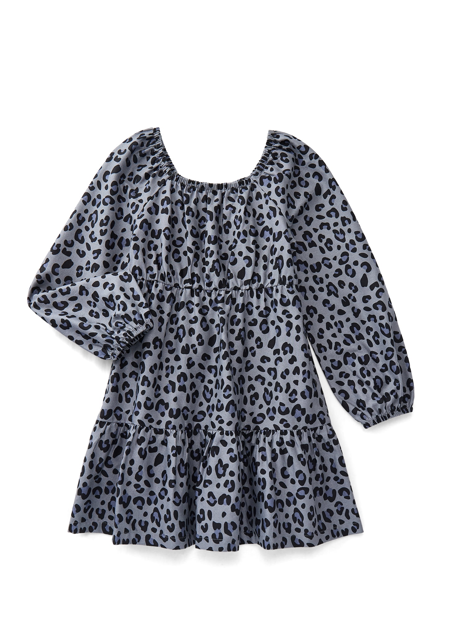 Wonder Nation Girls Tiered Dress with Long Sleeves, Sizes 4-18 & Plus ...