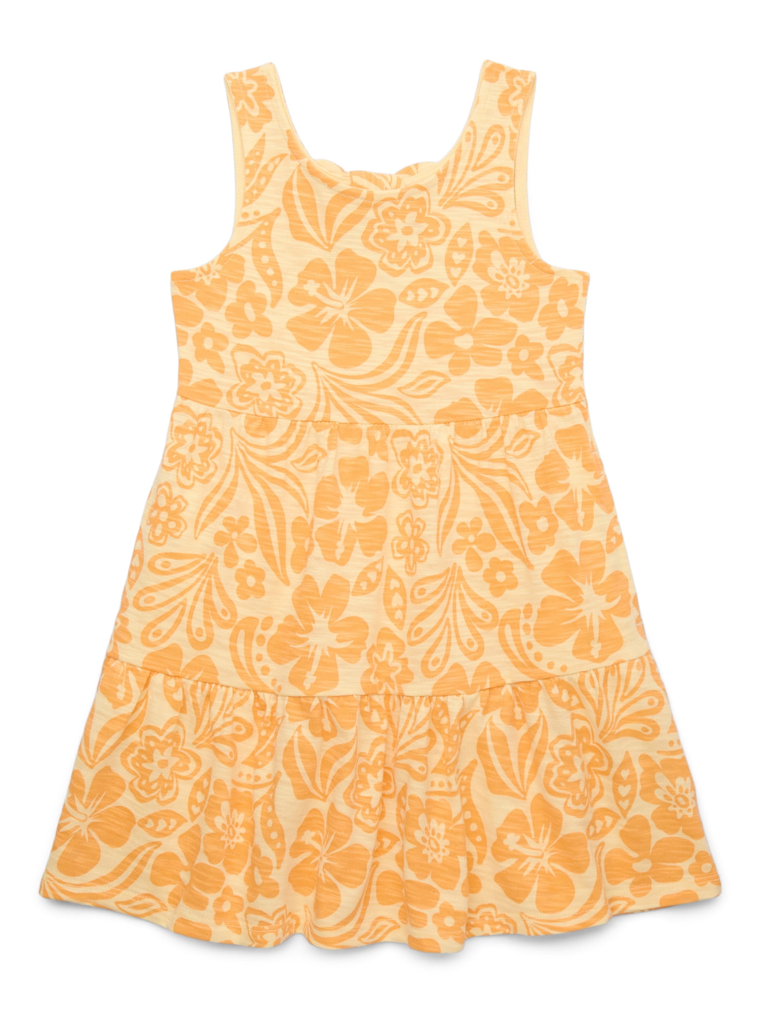 Wonder Nation Girls Tiered Dress with Bow Back Sizes 4-18 Plus ...