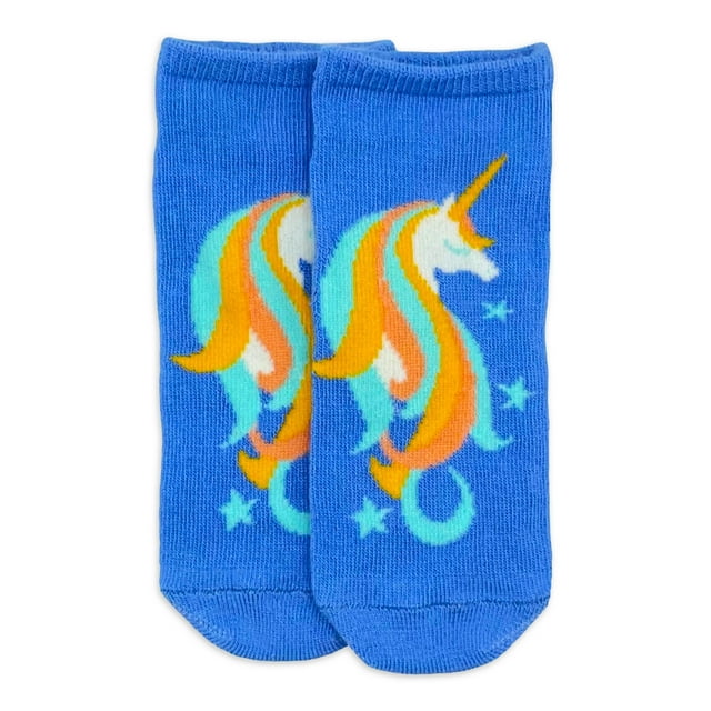 Wonder Nation, Girls Unicorn No-Show Socks, 1-Pack, Sizes S-L - Walmart.com