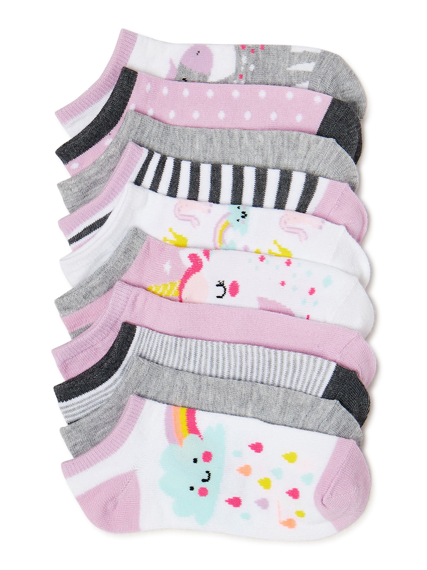 Wonder Nation Girls Unicorn No Show Socks 6-Pack, Sizes S-L - Walmart.com