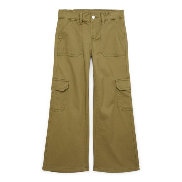 Wonder Nation Girls Wide Leg Cargo Jeans, Sizes 4-18 & Plus - Walmart.com