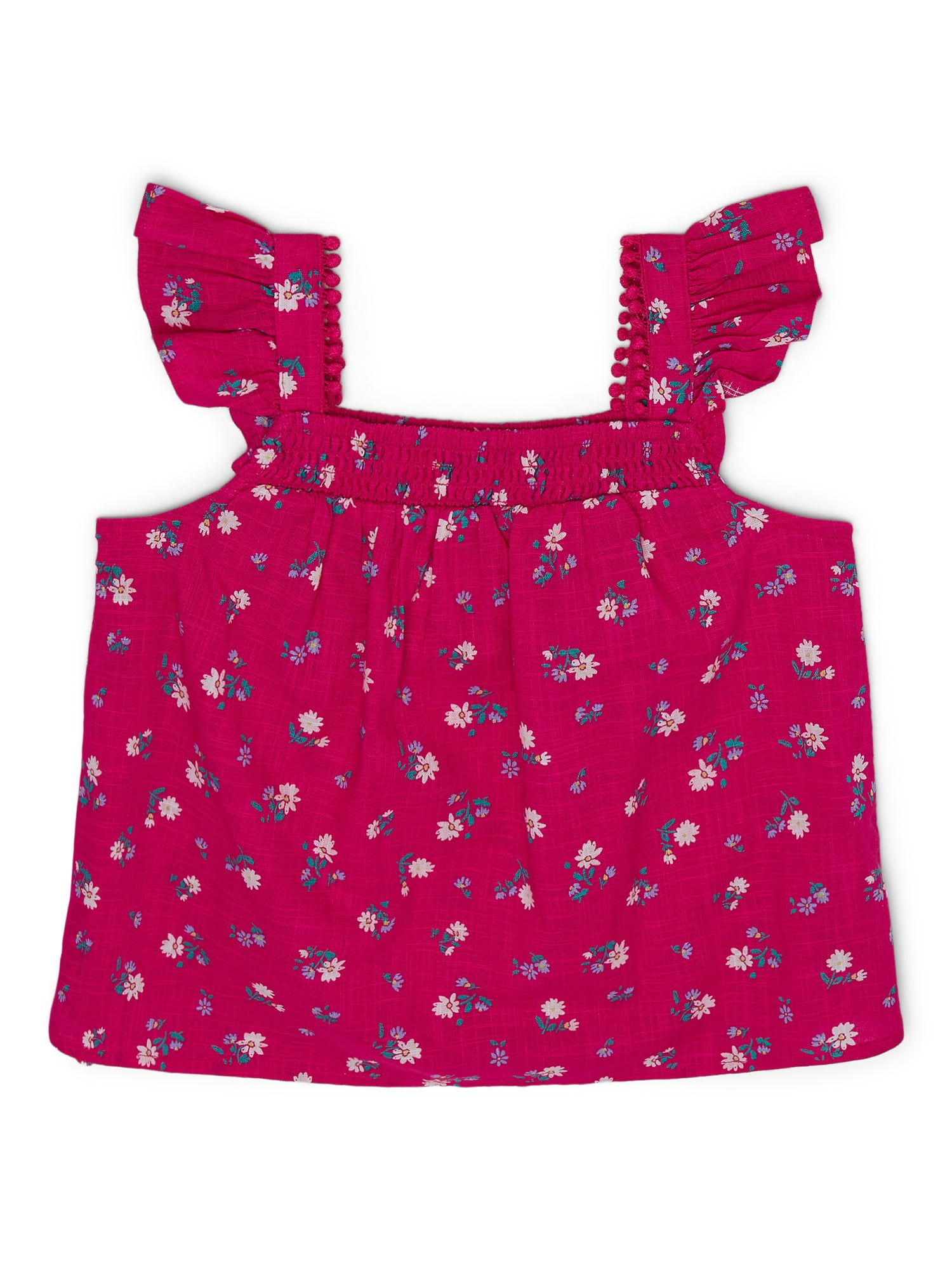Wonder Nation Girls Woven Cotton Ruffle Tank Top, Sizes 4-18 - Walmart.com