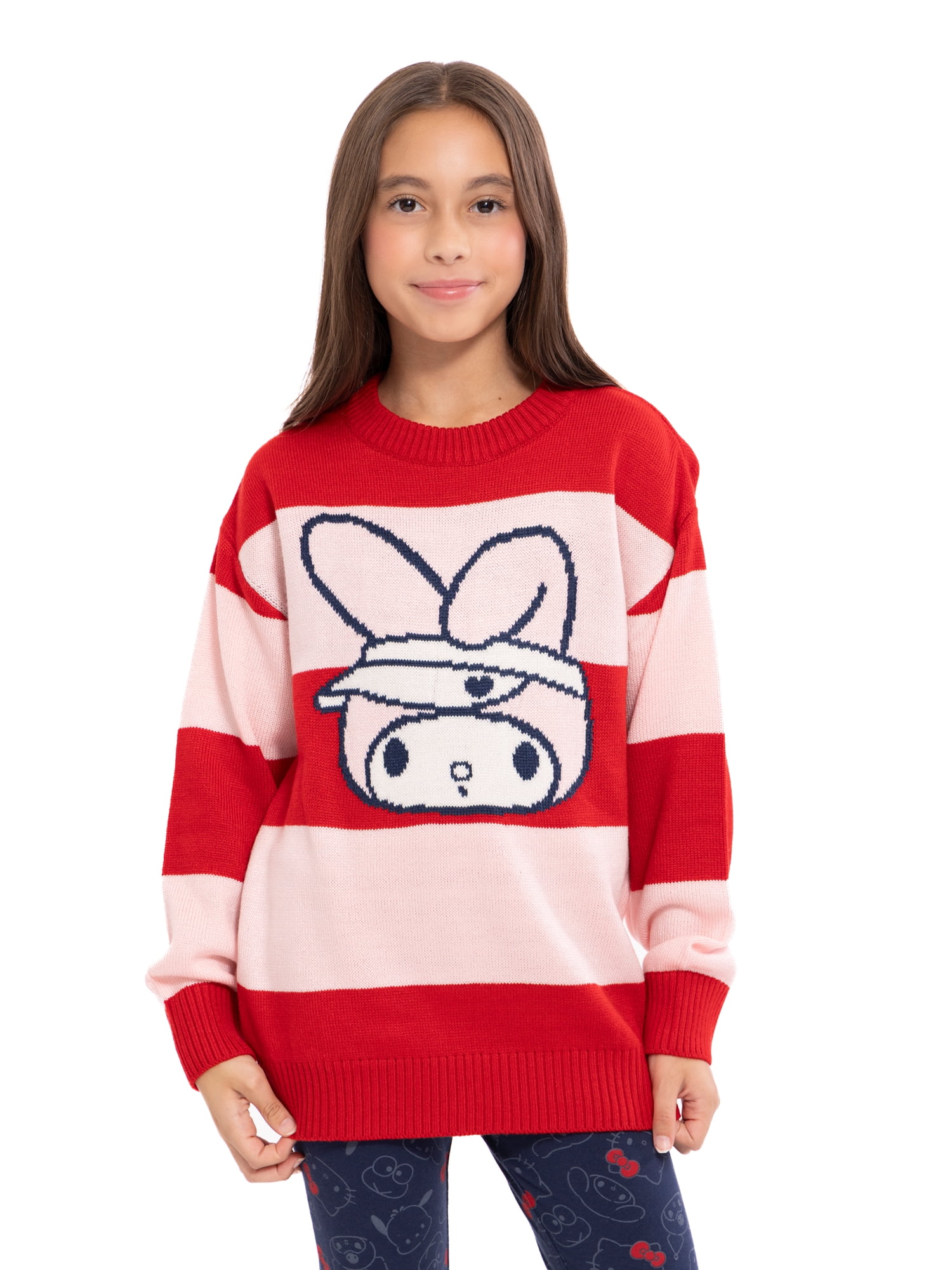 Wonder Nation Hello Kitty Girls Graphic Tunic Sweater with Long Sleeves ...