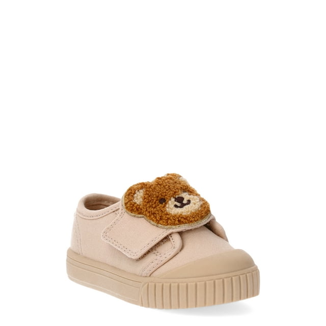 Wonder Nation Baby Boy Teddy Bear Canvas Sneaker - Walmart.com