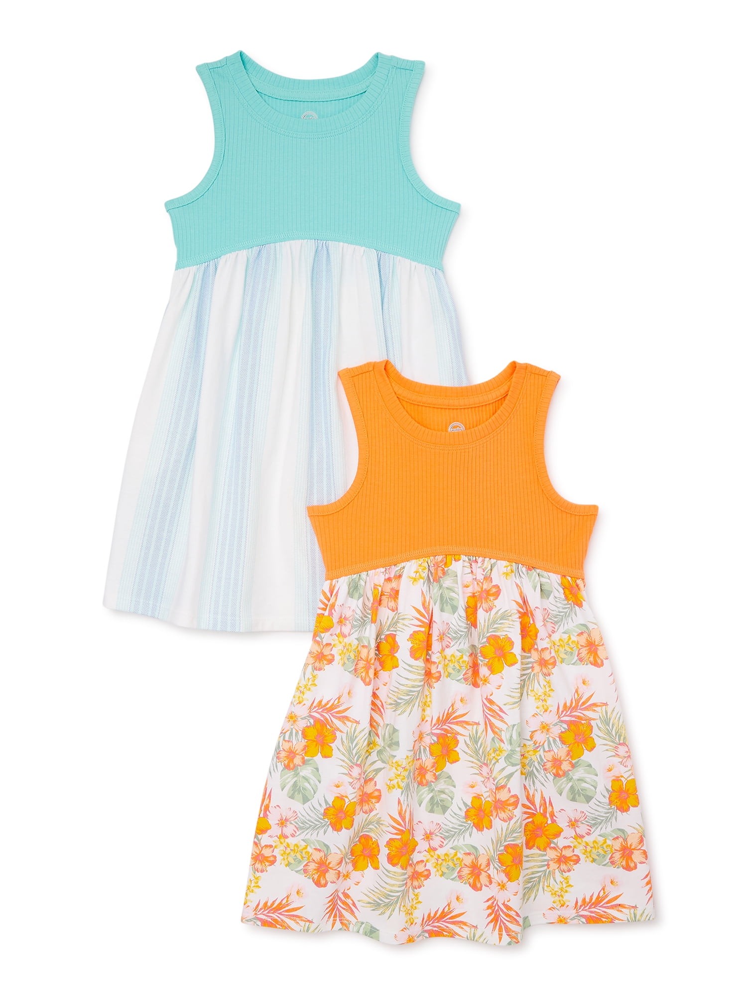 Wonder Nation Infant Girls Tank Dress, 2-Pack, Sizes 12M-18M - Walmart.com