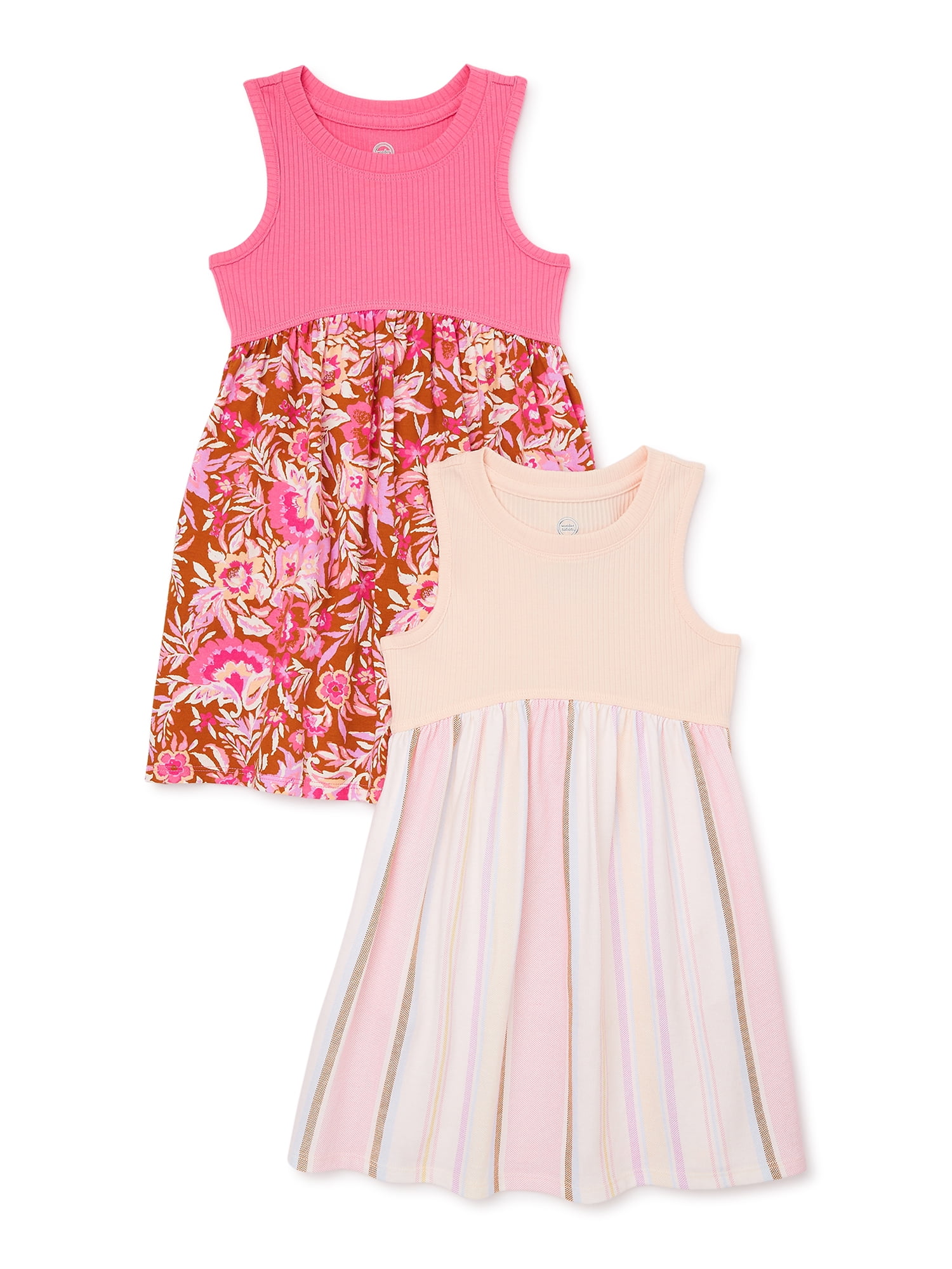 Wonder Nation Infant Girls Tank Dress, 2-Pack, Sizes 12M-18M - Walmart.com