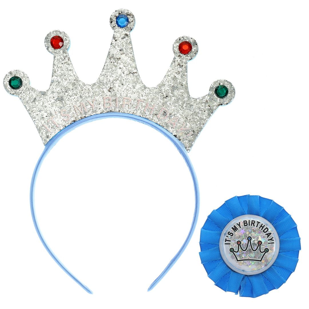 Wonder Nation It's-My-Birthday Crown Headband and Pin Set, 2 Pieces ...