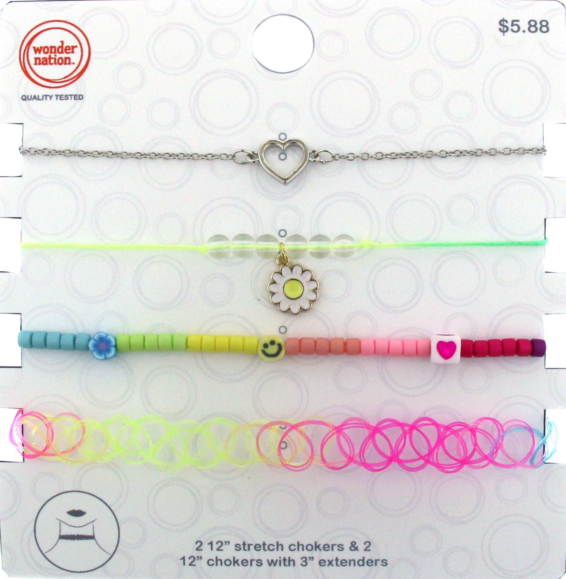 Wonder Nation Kids Daisy Choker and Necklace Set, 4 Pack Multi-color - Walmart.com