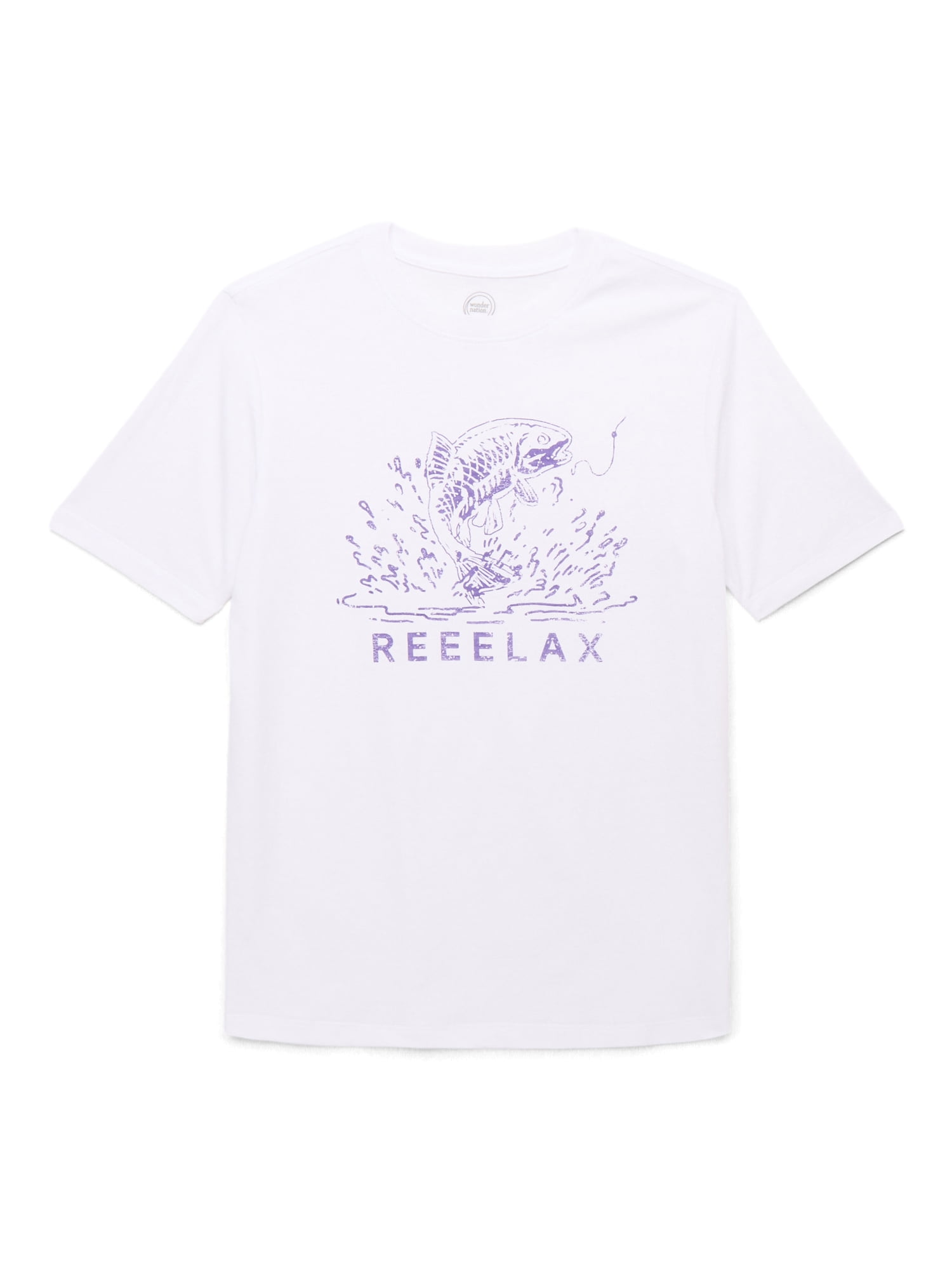 Wonder Nation Kids' Graphic Relax Fish Tee, Short Sleeves, Sizes 4-18 ...