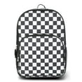 Wonder Nation Kids Unisex 16" Checkered Backpack, Black/White - Walmart.com