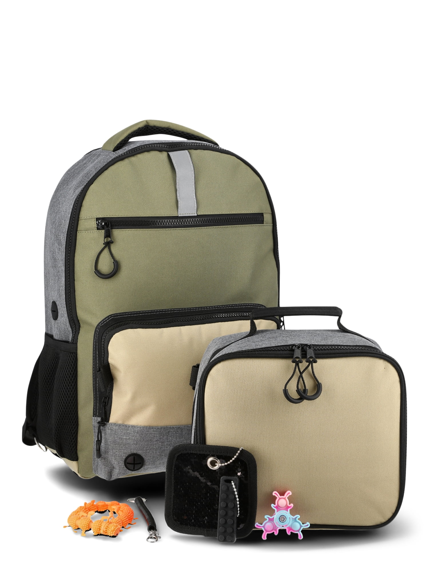 Wonder Nation Kids Unisex Sensory 17" Backpack with Lunch Box, Black & Camo - Walmart.com