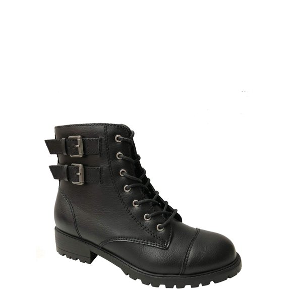 Wonder Nation Lace-up Moto Boot (Little Girls & Big Girls) - Walmart.com