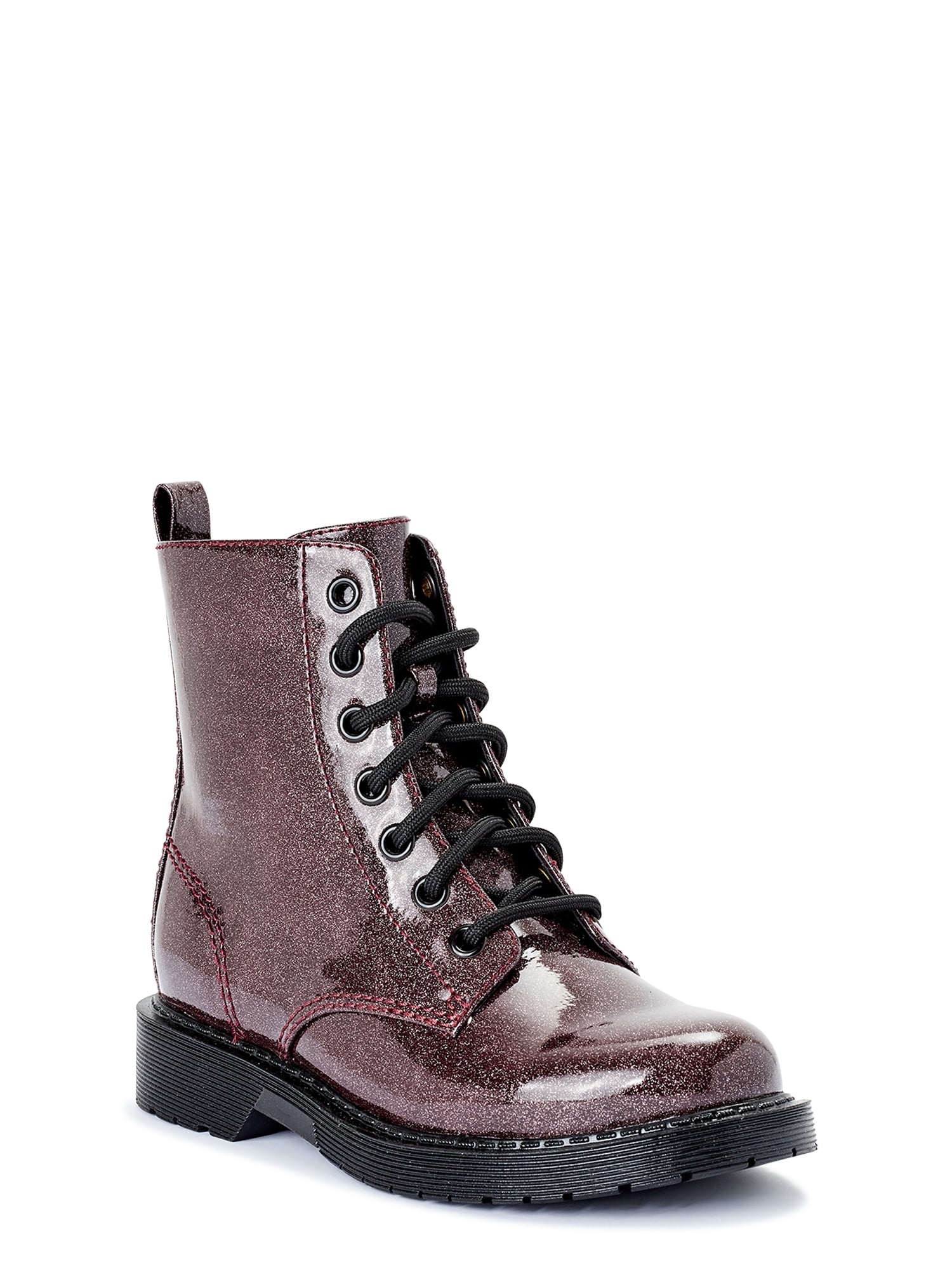 Wonder Nation Little & Big Girl Patent Lace-up Fashion Boot - Walmart.com