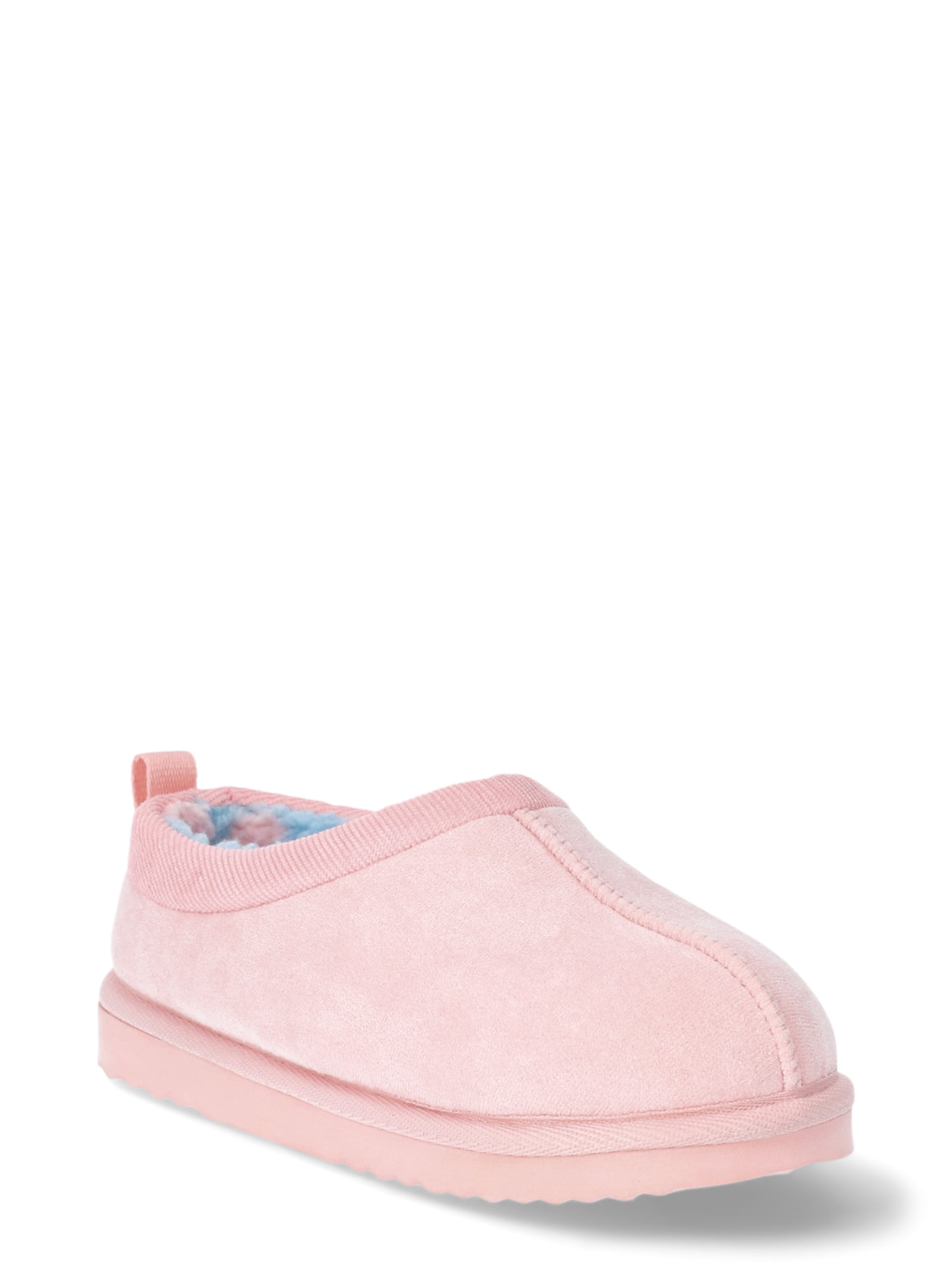 Wonder Nation Kid's Cozy Faux Suede Slip-on Slippers with Sherpa Lining ...