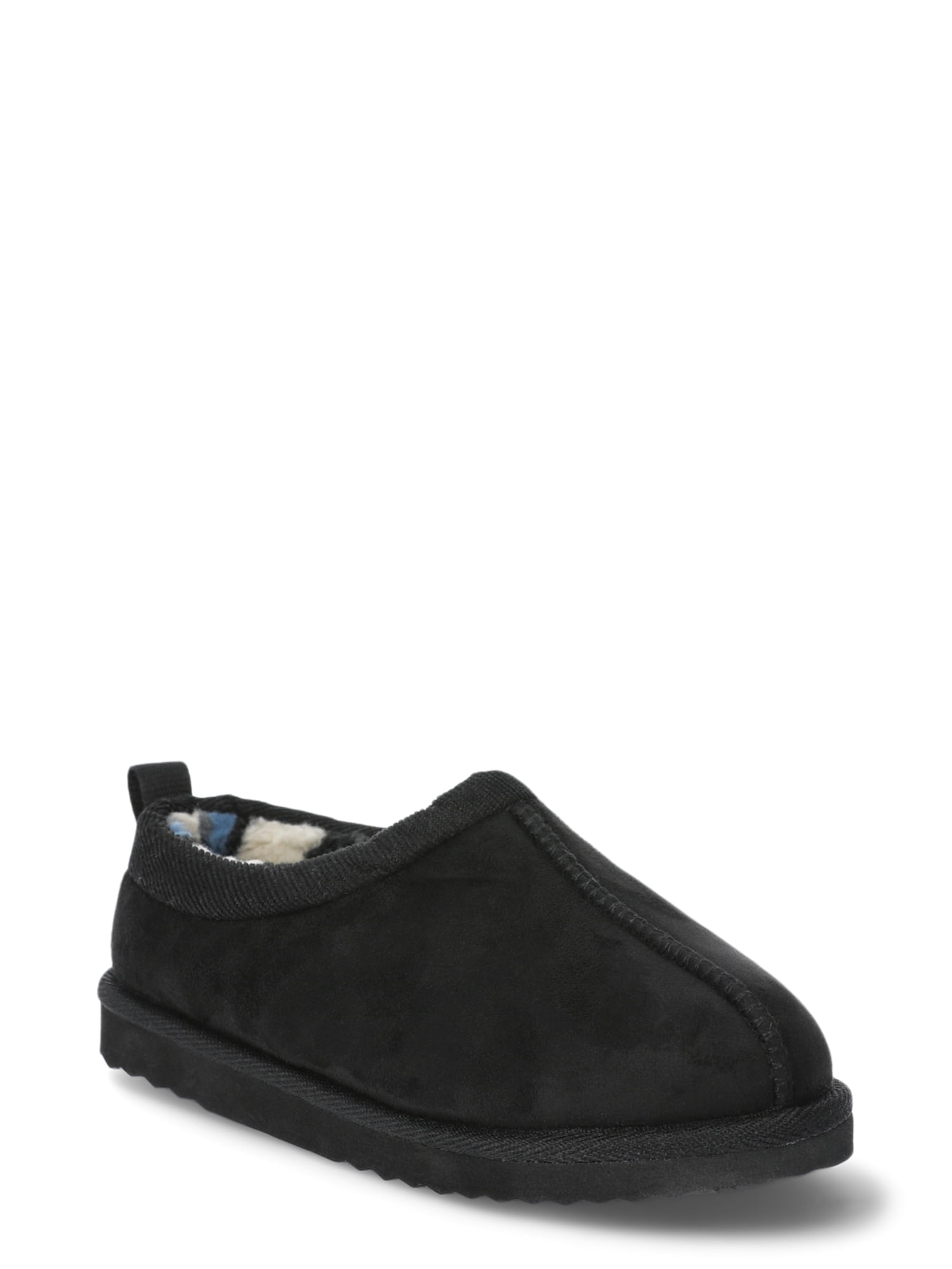 Wonder Nation Kid's Cozy Faux Suede Slip-on Slippers with Sherpa Lining ...