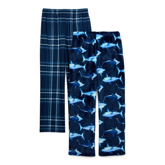 Wonder Nation Boys Sleep Pants 2-Pack, Sizes 4-18, Flannel & Fleece ...