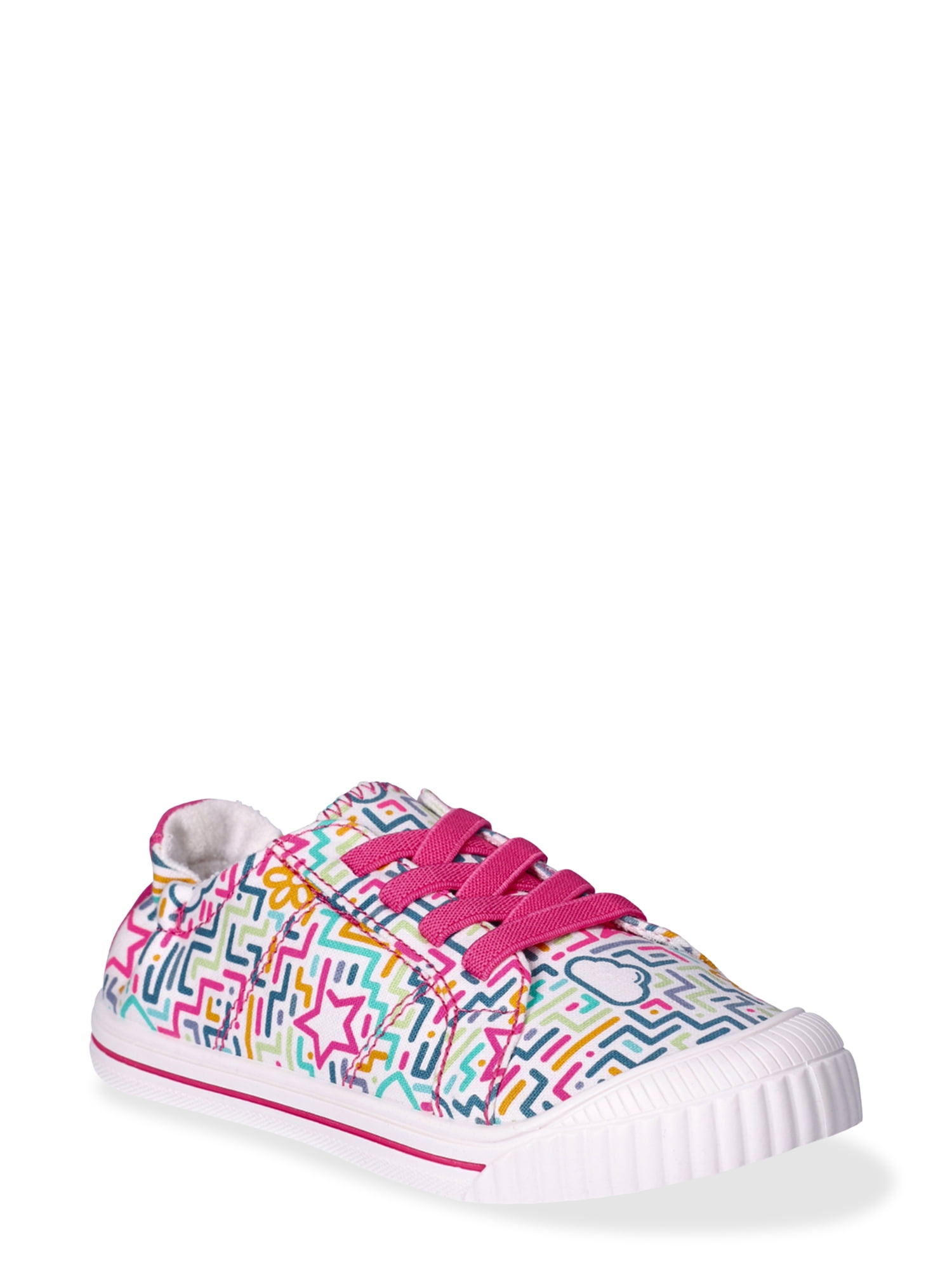 Wonder Nation Girls' Comfy Versatile Canvas Bump Toe Sneakers with ...