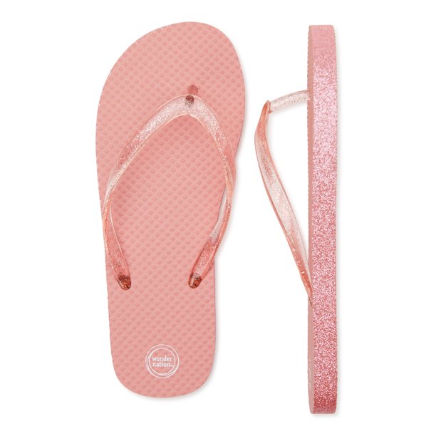 Wonder Nation Little Girl & Big Girl Flip Flops, Sizes 13/1-6 - Walmart.com