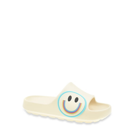 Wonder Nation Little and Big Girl EVA Slide Sandals with Rainbow Patch ...