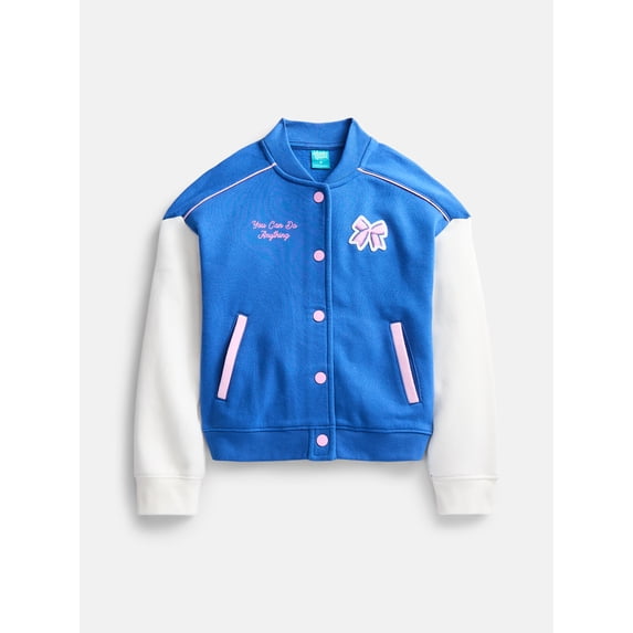 Wonder Nation Little Girls Bomber Jacket, Sizes 4-10 - Walmart.com