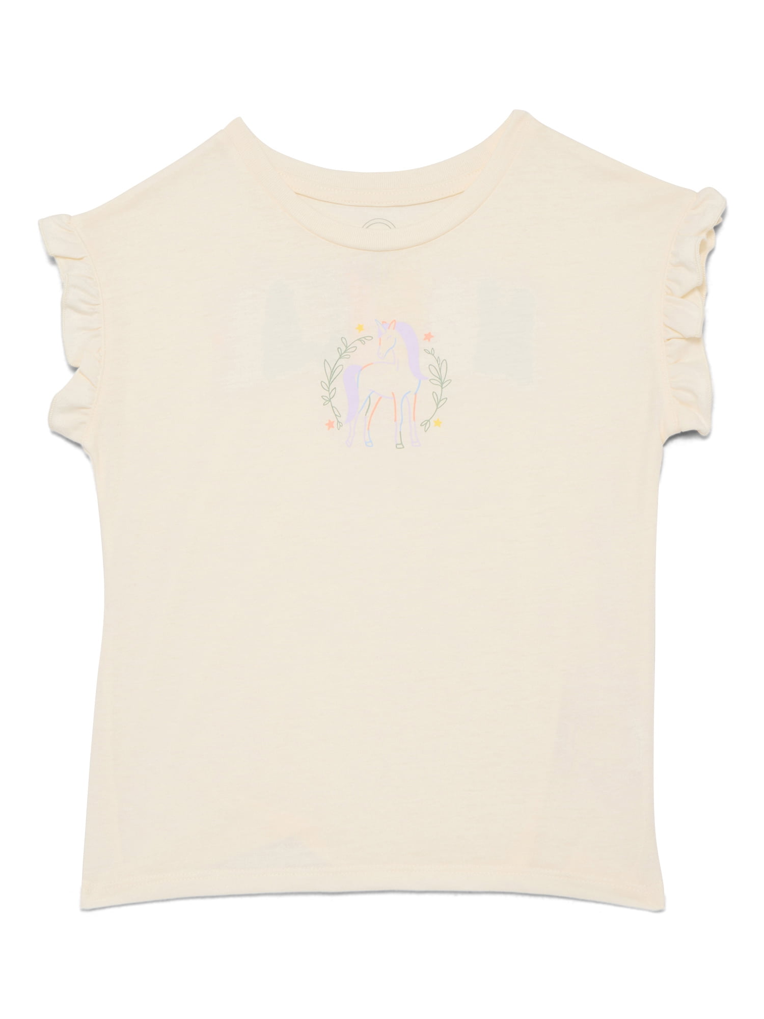 Wonder Nation Girls Ruffle Dolman Tee, Sizes 4-10 - Walmart.com