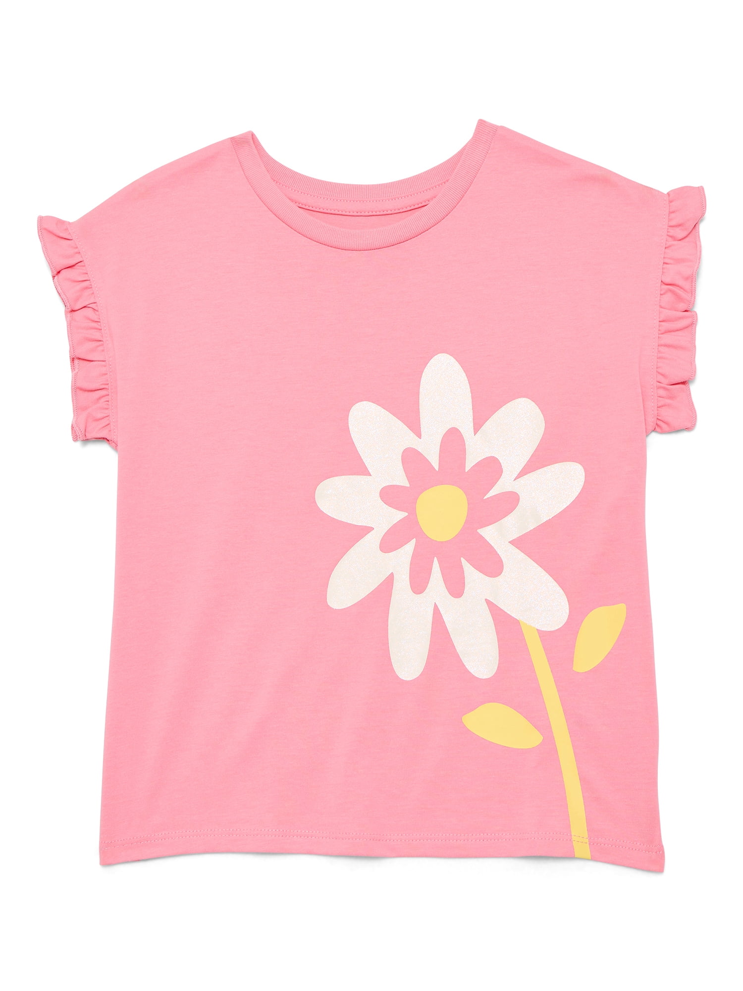Wonder Nation Girls Ruffle Dolman Tee, Sizes 4-10 - Walmart.com