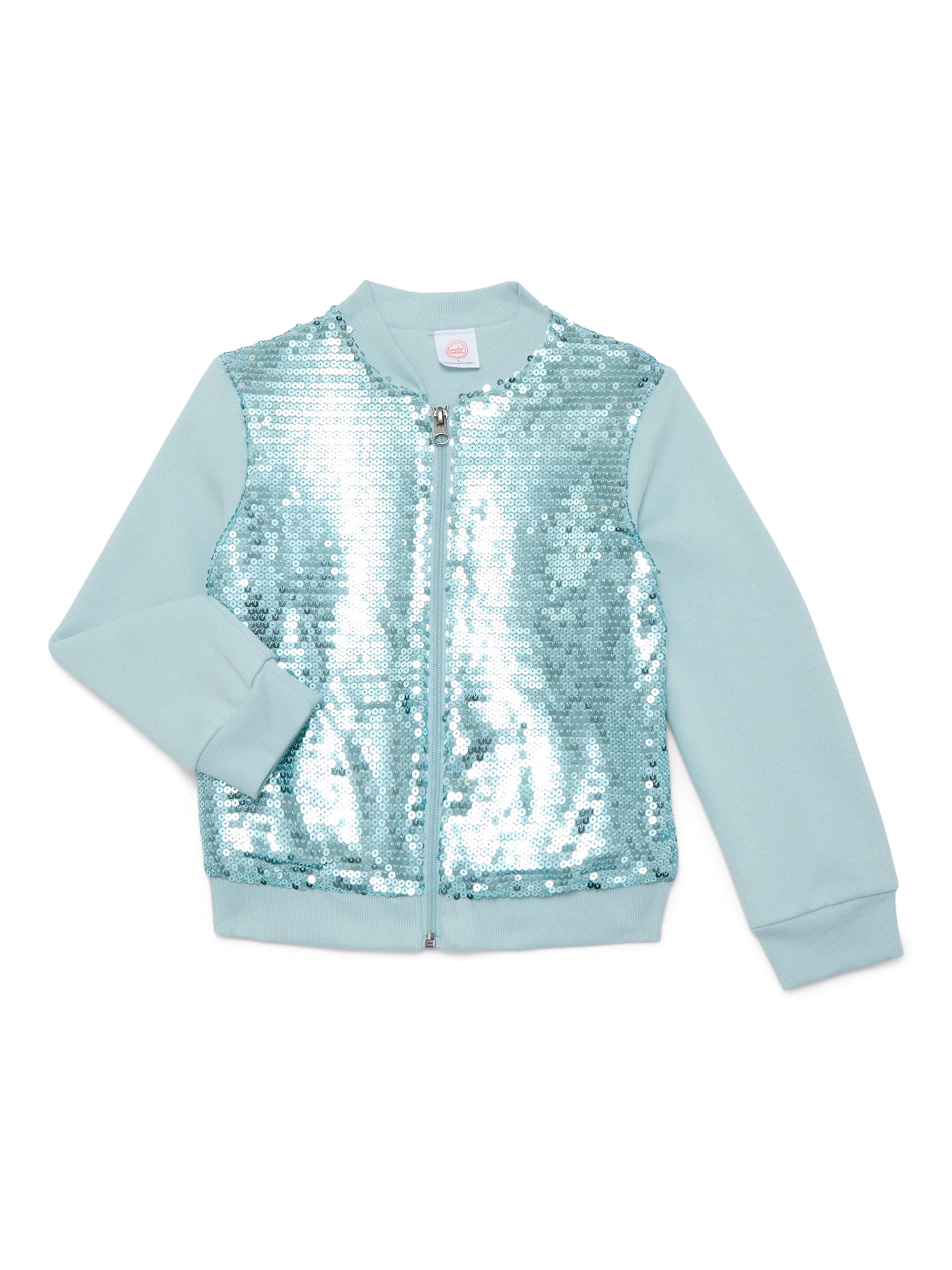 Wonder Nation Little Girls Sequin Bomber Jacket, Sizes 4-10 - Walmart.com