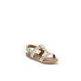 Wonder Nation Girls Braided Faux Leather Sandals with Adjustable Strap ...