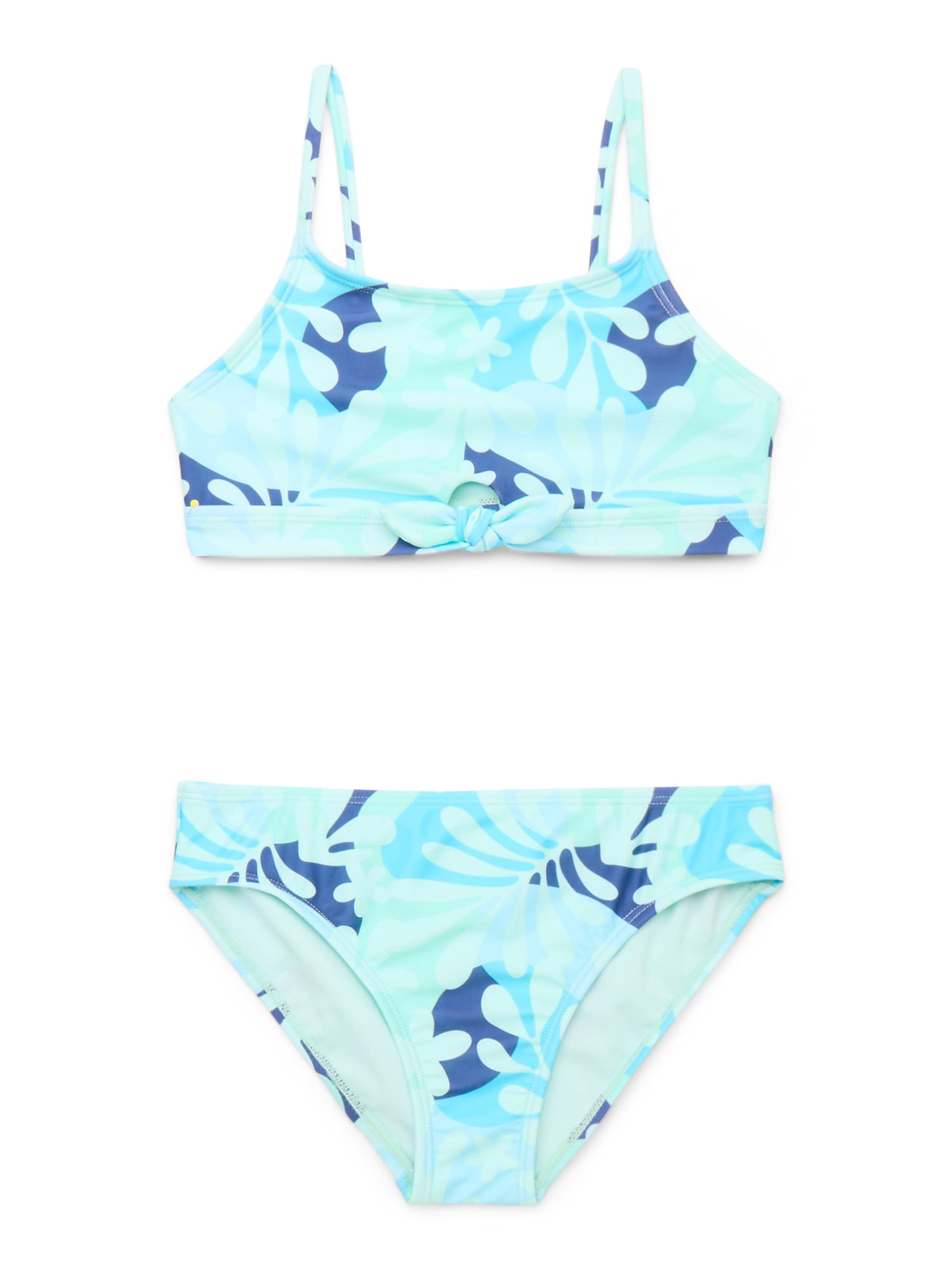 Wonder Nation Girls 2-Piece Keyhole Bikini Swimsuit, Sizes 4-18 ...