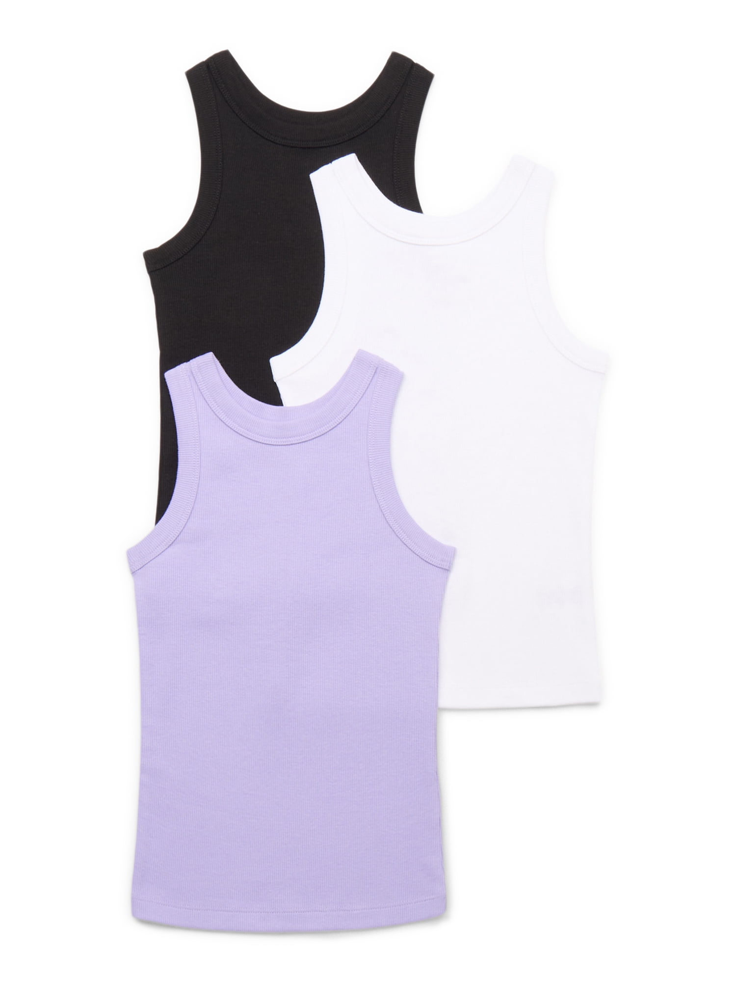 Wonder Nation Girls Kid Tough Ribbed Tank Top 3-Pack, Sizes 4-18 & Plus ...