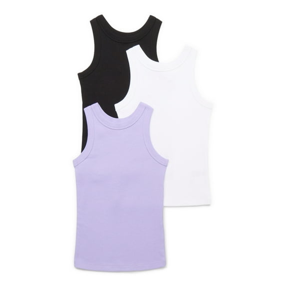 Wonder Nation Kid Tough 3-Pack Girls Tank Top Sizes 4-18 Plus Soft ...