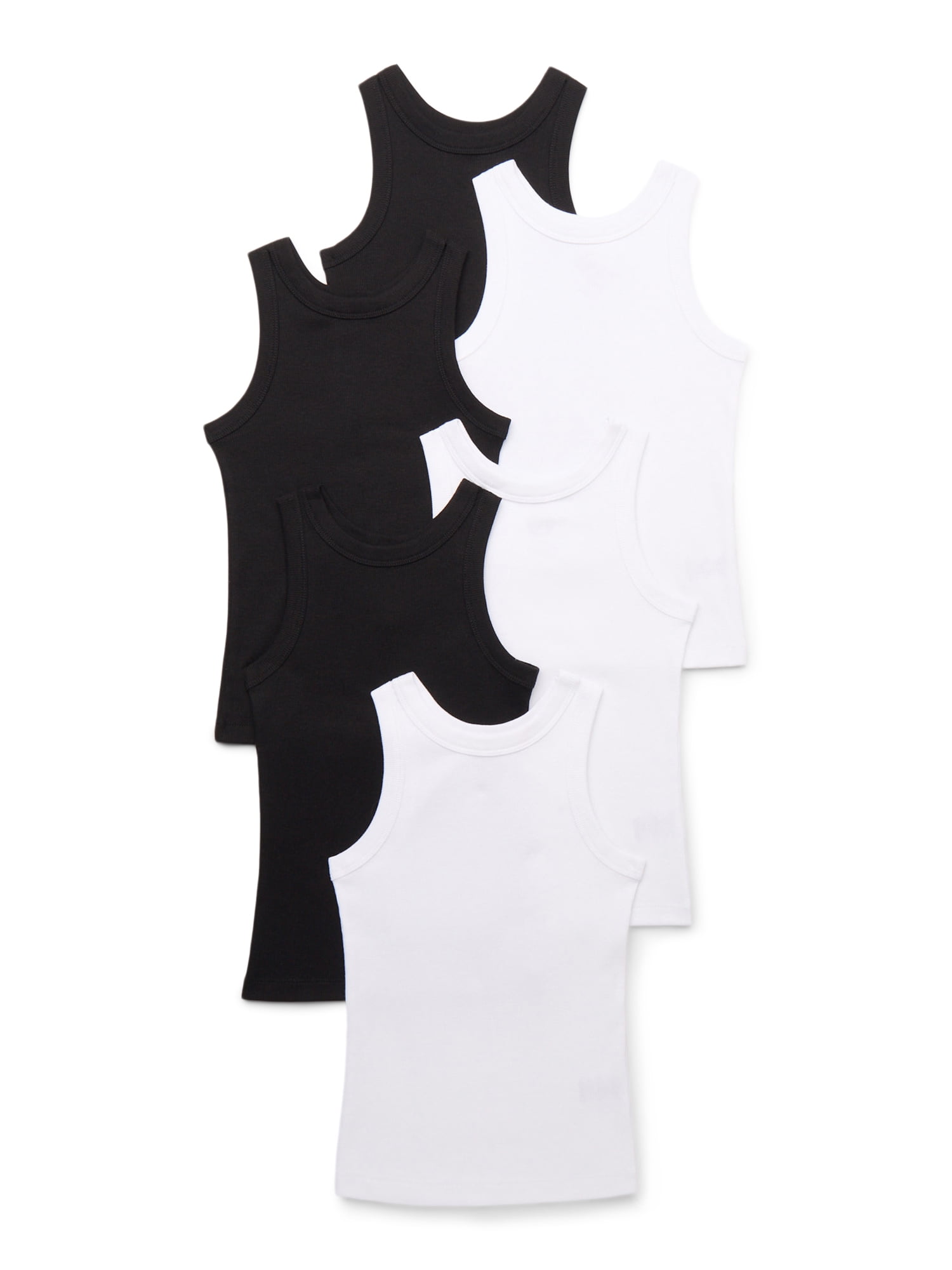Wonder Nation Girls Kid Tough Ribbed Tank Top 6-Pack Sizes 4-18 Plus ...