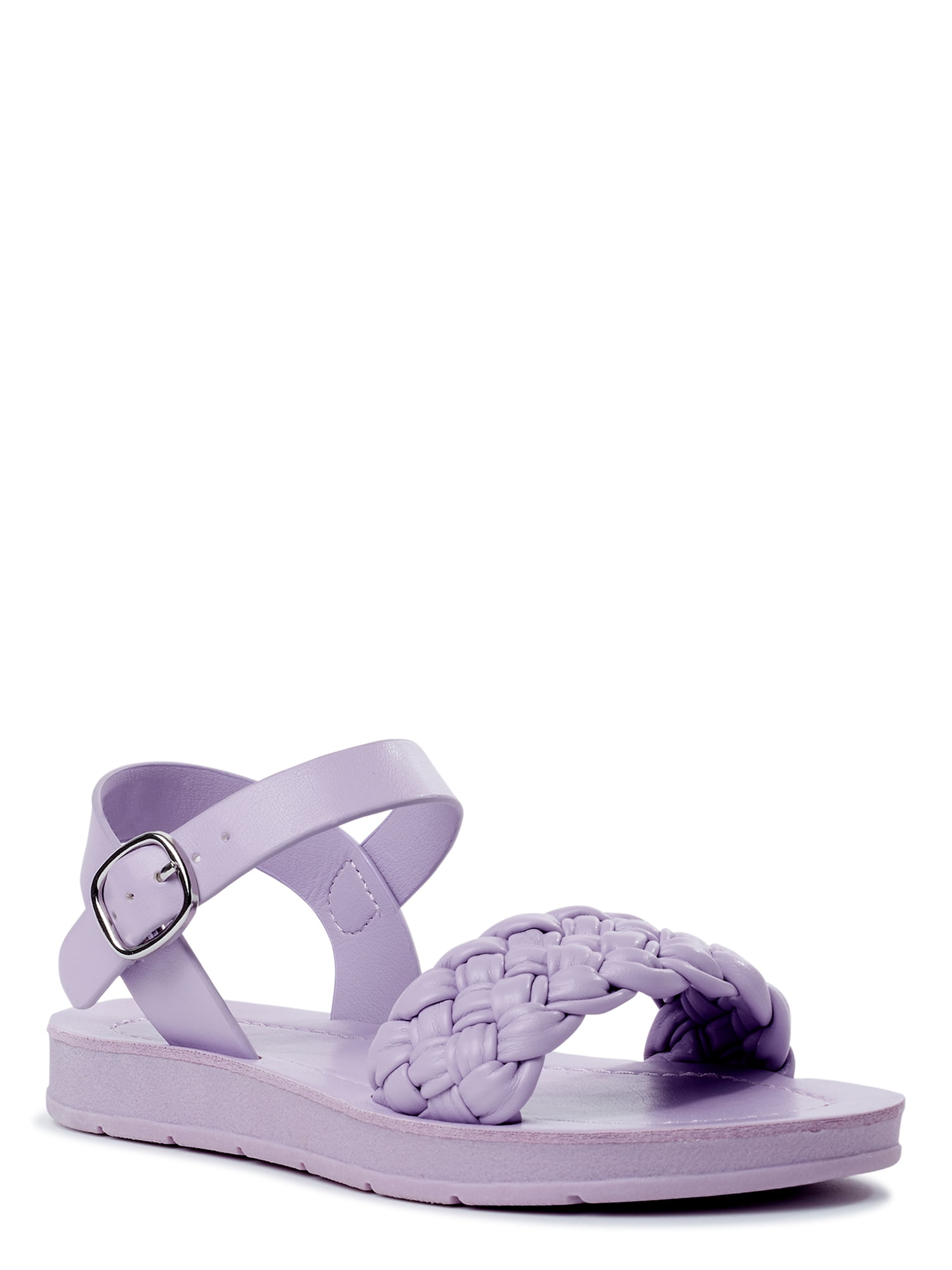 Wonder Nation Little and Big Girls 2 Strap Braid Sandal - Walmart.com