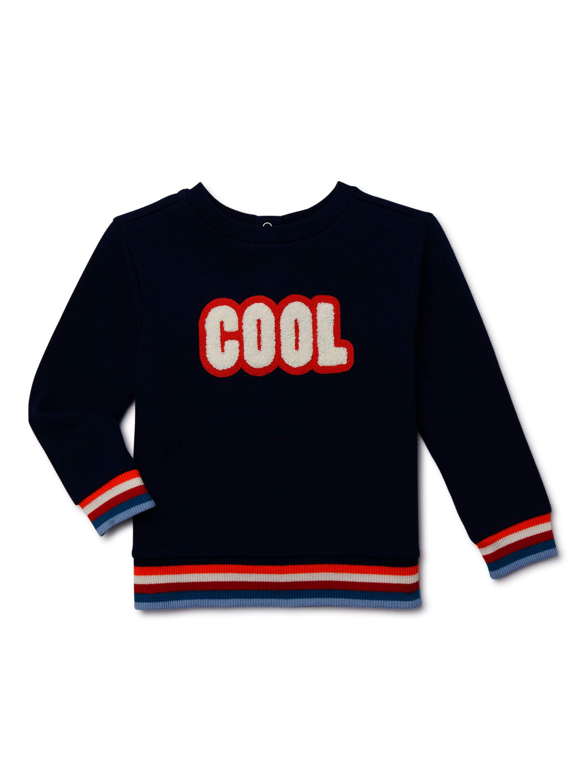 Wonder Nation Long Sleeve Graphic Crew Neck Active Fit Sweatshirt ...