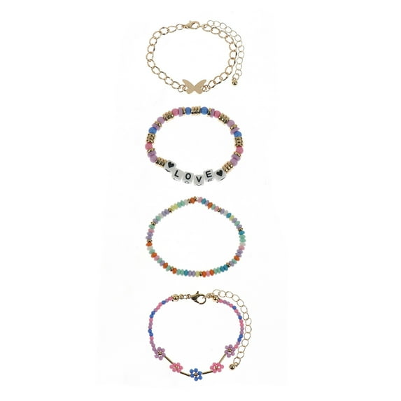 Wonder Nation Children's Jewelry Love 4 Pack Colorful Stretch Bracelet ...