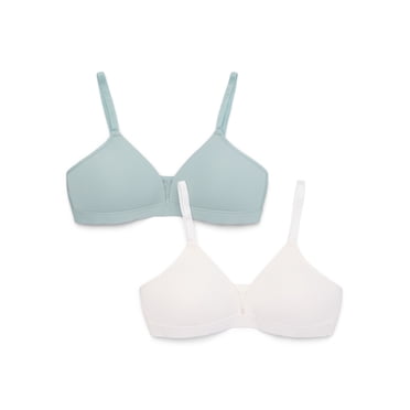 Wonder Nation Girls Bra, 2 Pack T-Shirt Seamless Molded Cup (Little ...