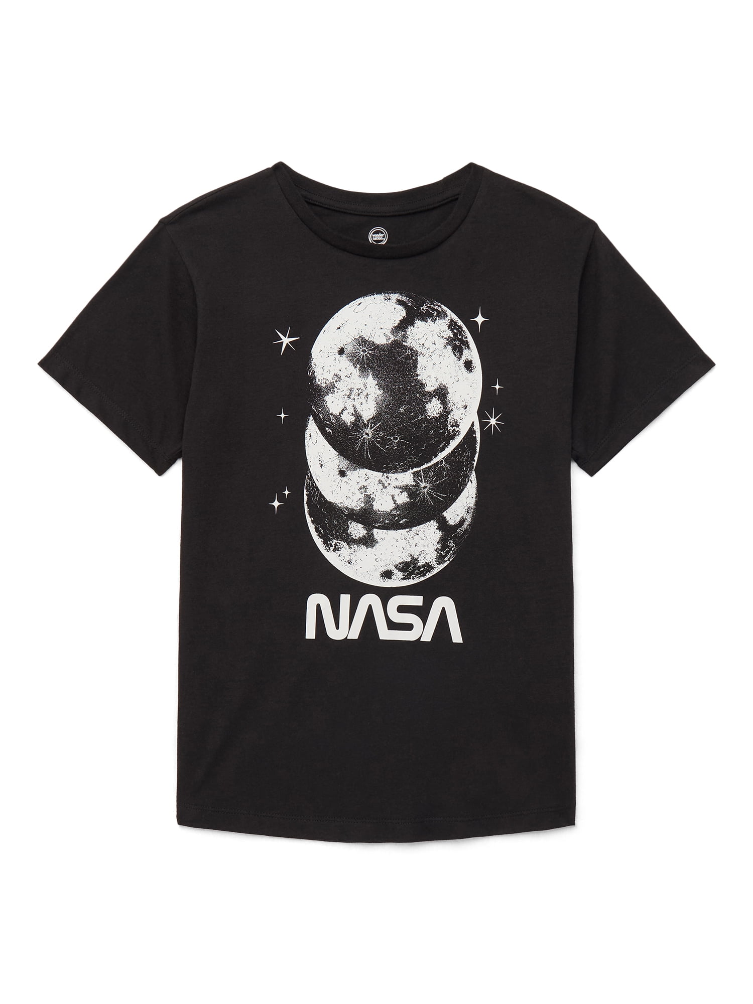 Wonder Nation Girls NASA Moons Graphic T-Shirt with Short Sleeves Sizes ...