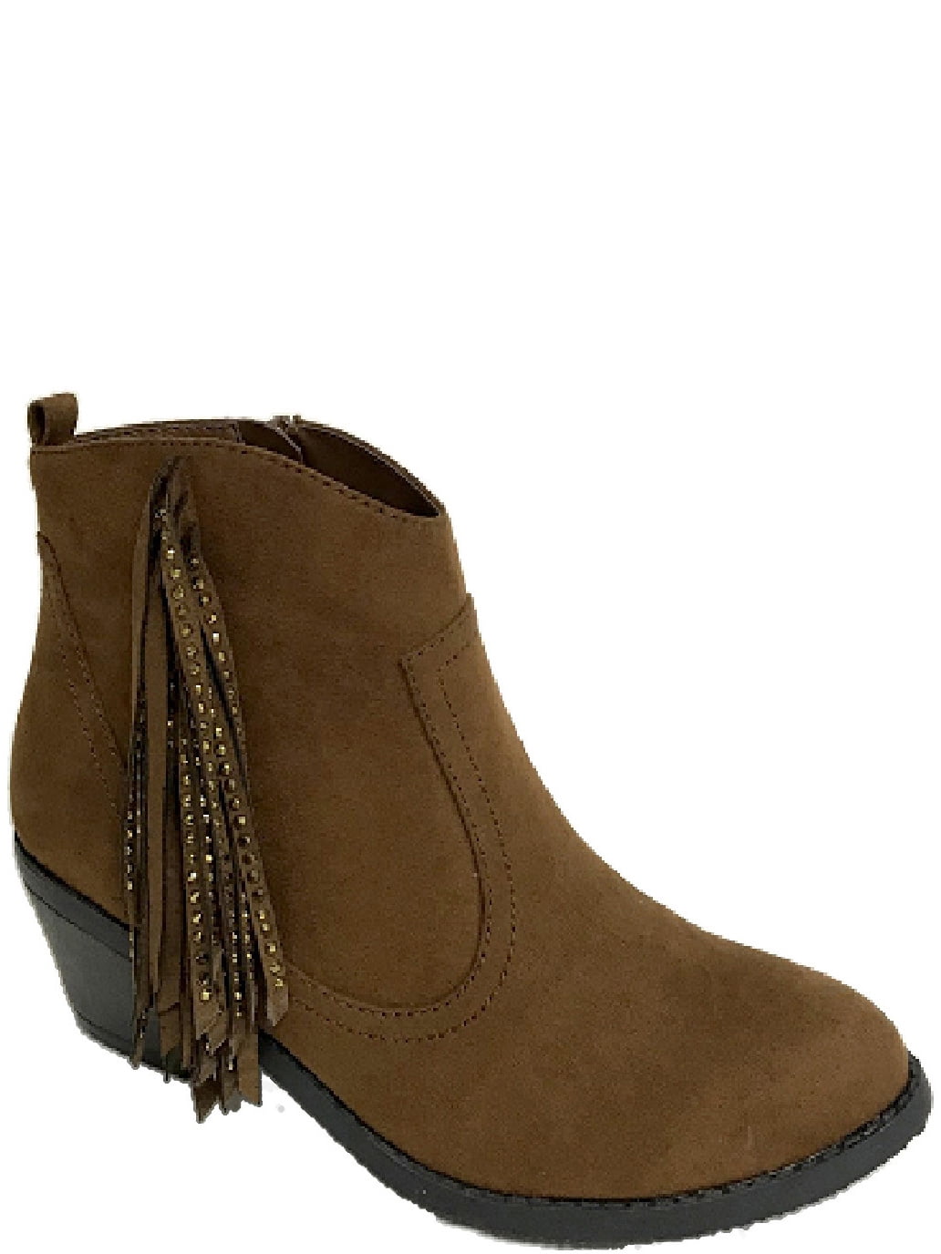 Nation Rhinestone Fringe Ankle Boot - Girls Pink Boots - Walmart.com